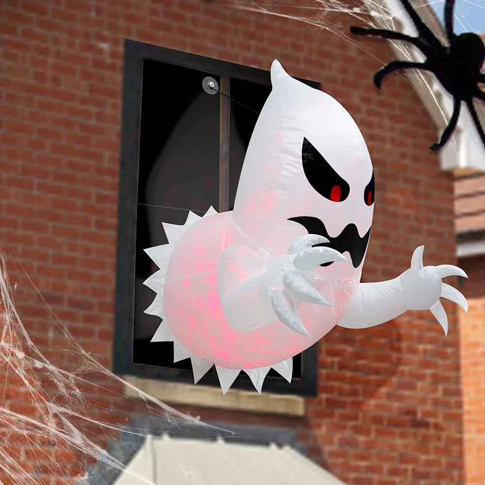 1.4m Halloween Inflatable Ghost Horror Window Ghost Foldable Balloon O ...