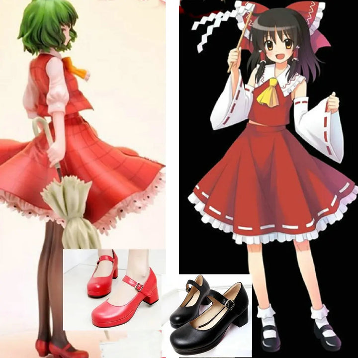 Touhou Project Reimu Hakurei Cosplay Black shoes Red shoes – WebCosplay.com
