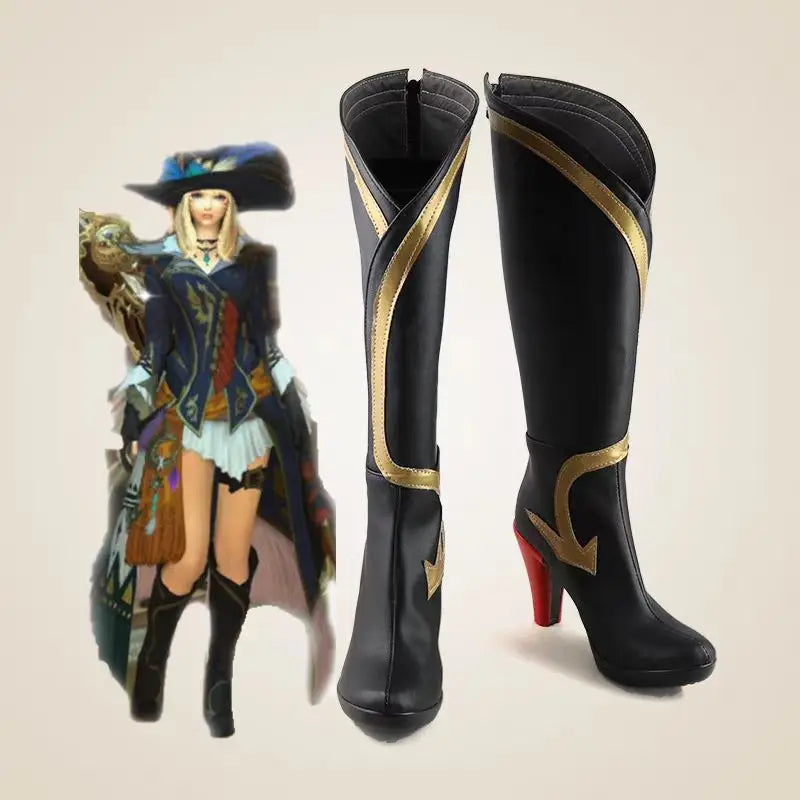 New Final Game Fantasy XIV Bardrd cosplay shoes Boots Props Halloween ...
