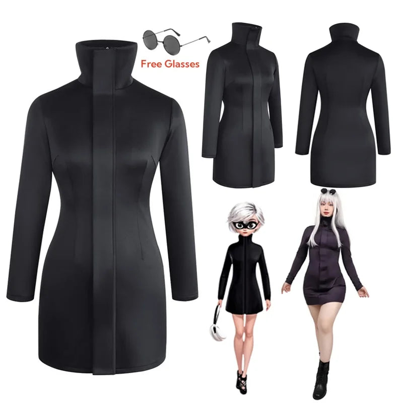 Women Gojo Satoru Bodycon Dress Cosplay Costume with Glasses Set for G ...