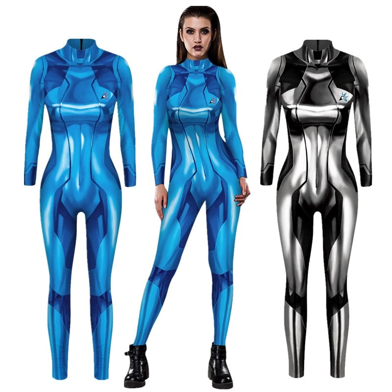 METROID Zero Suit Samus Aran Cosplay Erwachsene Kinder Sexy Overall Ca ...