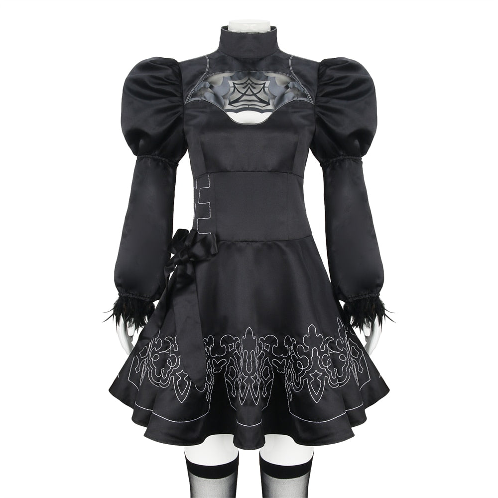 YoRHa No.2 Type B Cosplay Costume for Female NieR:Automata 2B Black Lo ...